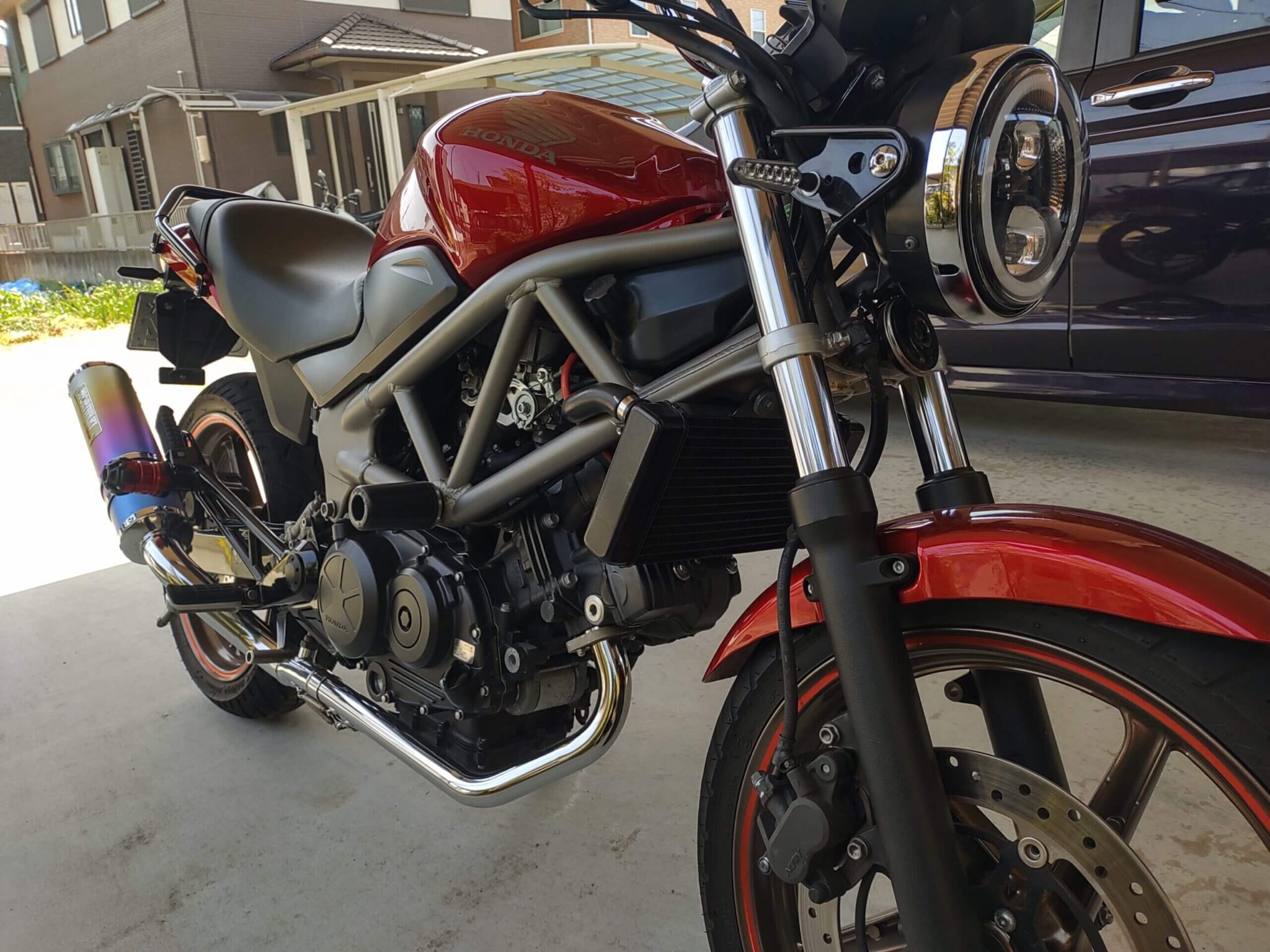 バイクガード取り付け【VTRにSSBバンパー装着】 | のぶさんのライテク研究室