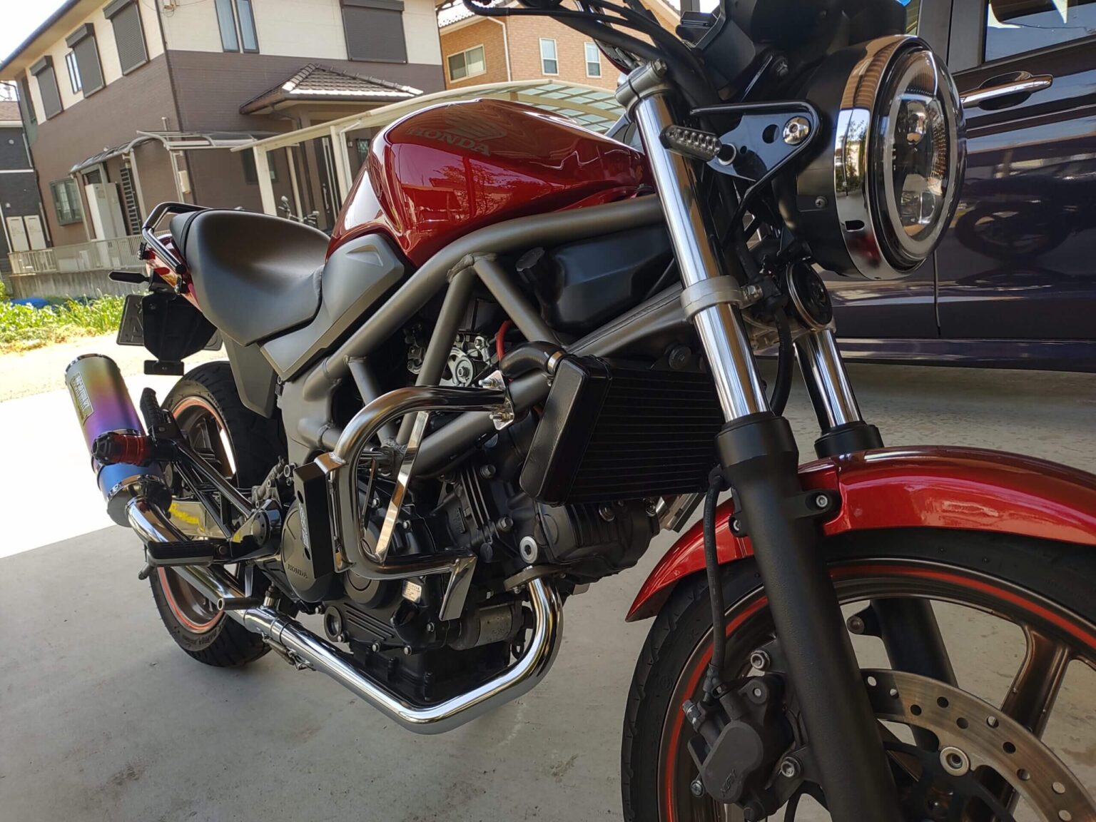 バイクガード取り付け【VTRにSSBバンパー装着】 | のぶさんのライテク研究室